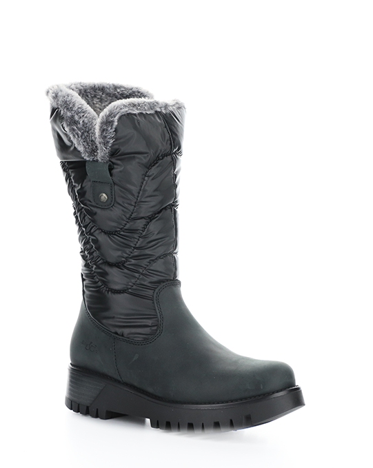 Astrid Black/Grey Black Saddle/Olio Lucido/Fantara Faux Fur – boscoca